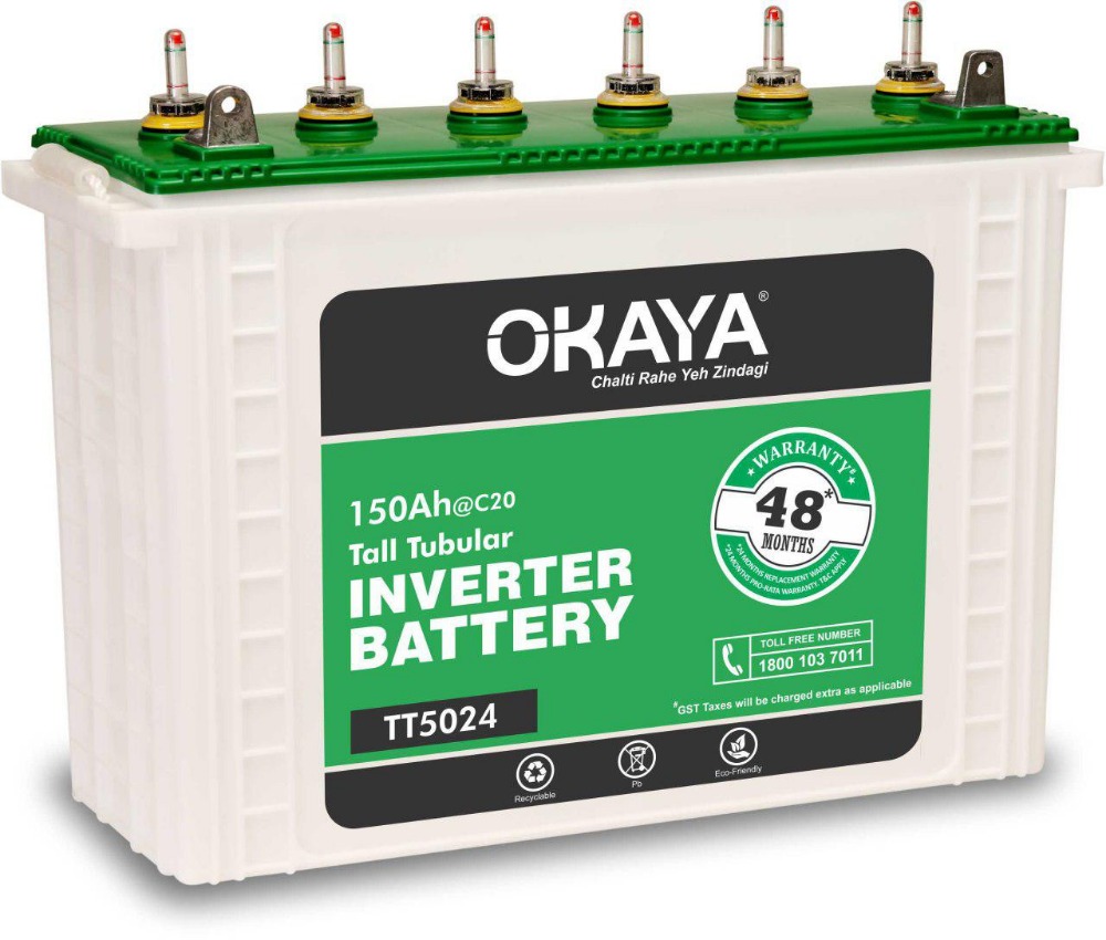 Okaya 150Ah Battery Price, Buy Okaya TT 5024 (150Ah) Inverter Battery ...